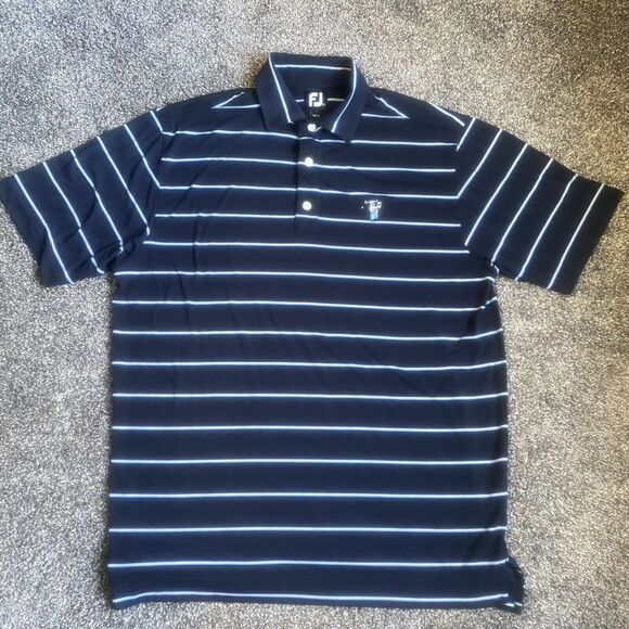 FootJoy | Shirts | Footjoy Mens M Golf Polo Blue White Striped Shirt ...